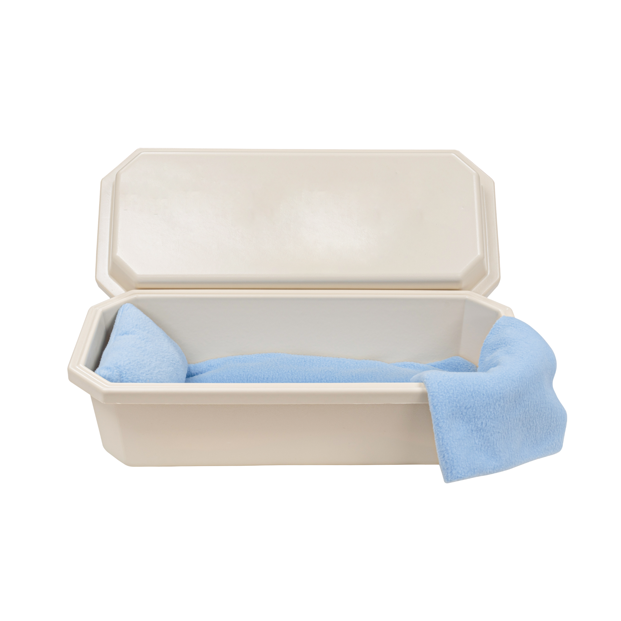 Only $189 - Ivory Pet Casket With Blue Interior For Your Pet - Plastic ...