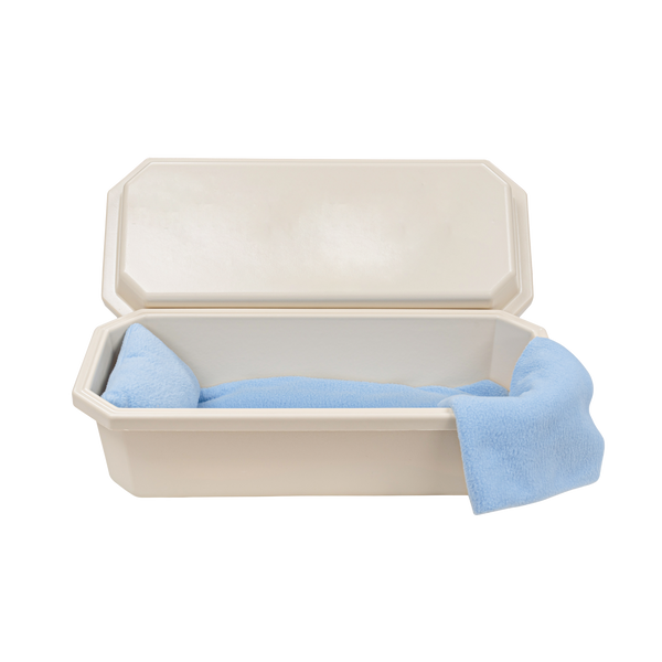 Only $189 - Ivory Pet Casket With Blue Interior For Your Pet - Plastic ...