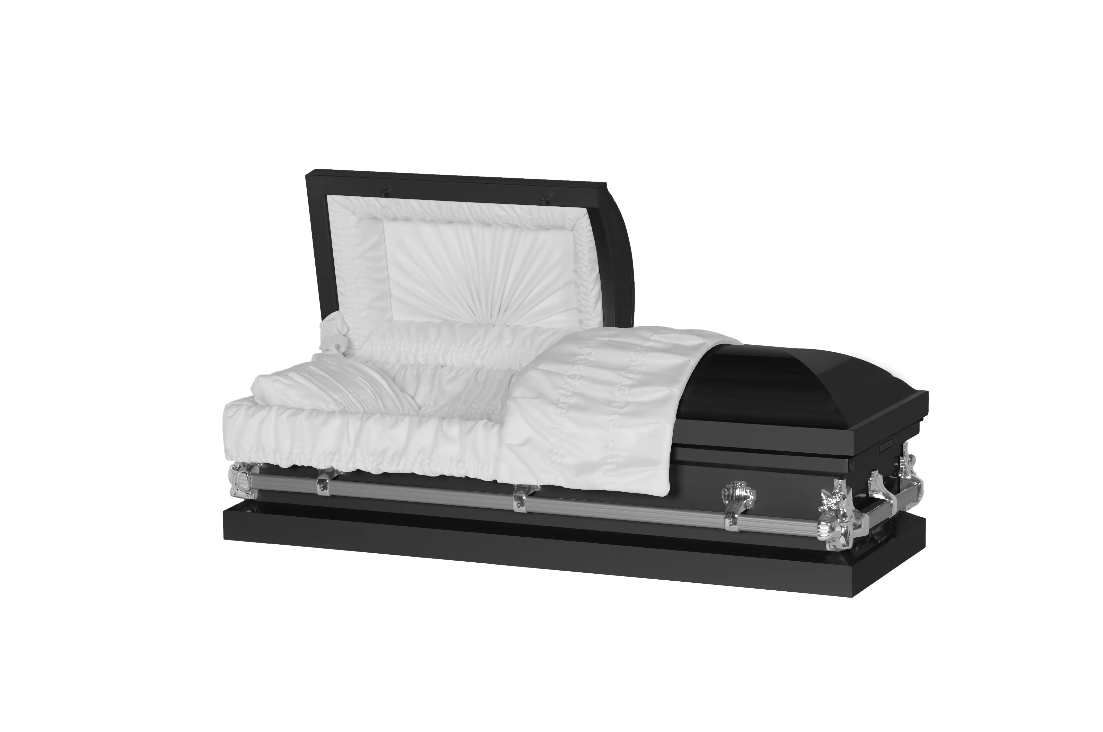 Black & Silver Pet Casket With White Interiors For Your Pet - Cat and ...