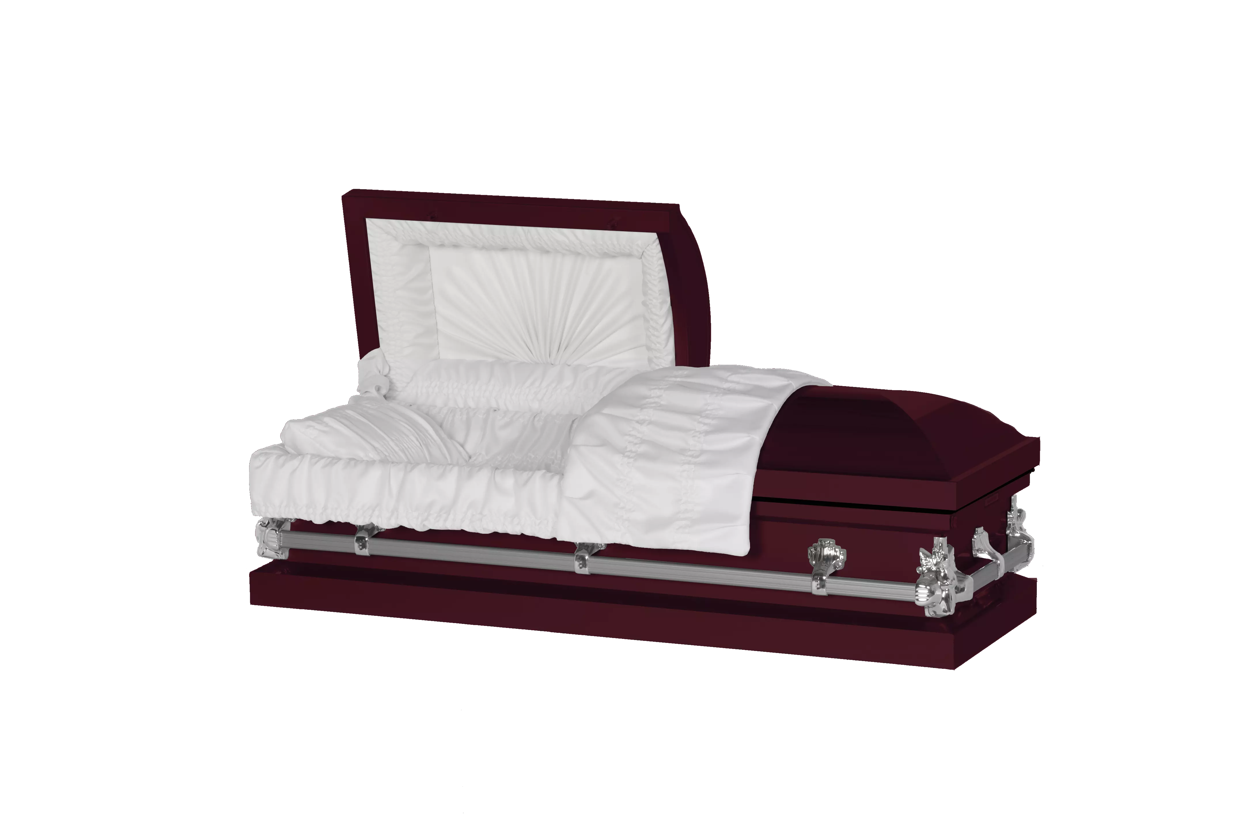 Maroon Pet Casket With White Interiors For Your Pet - Cat and Dog ...