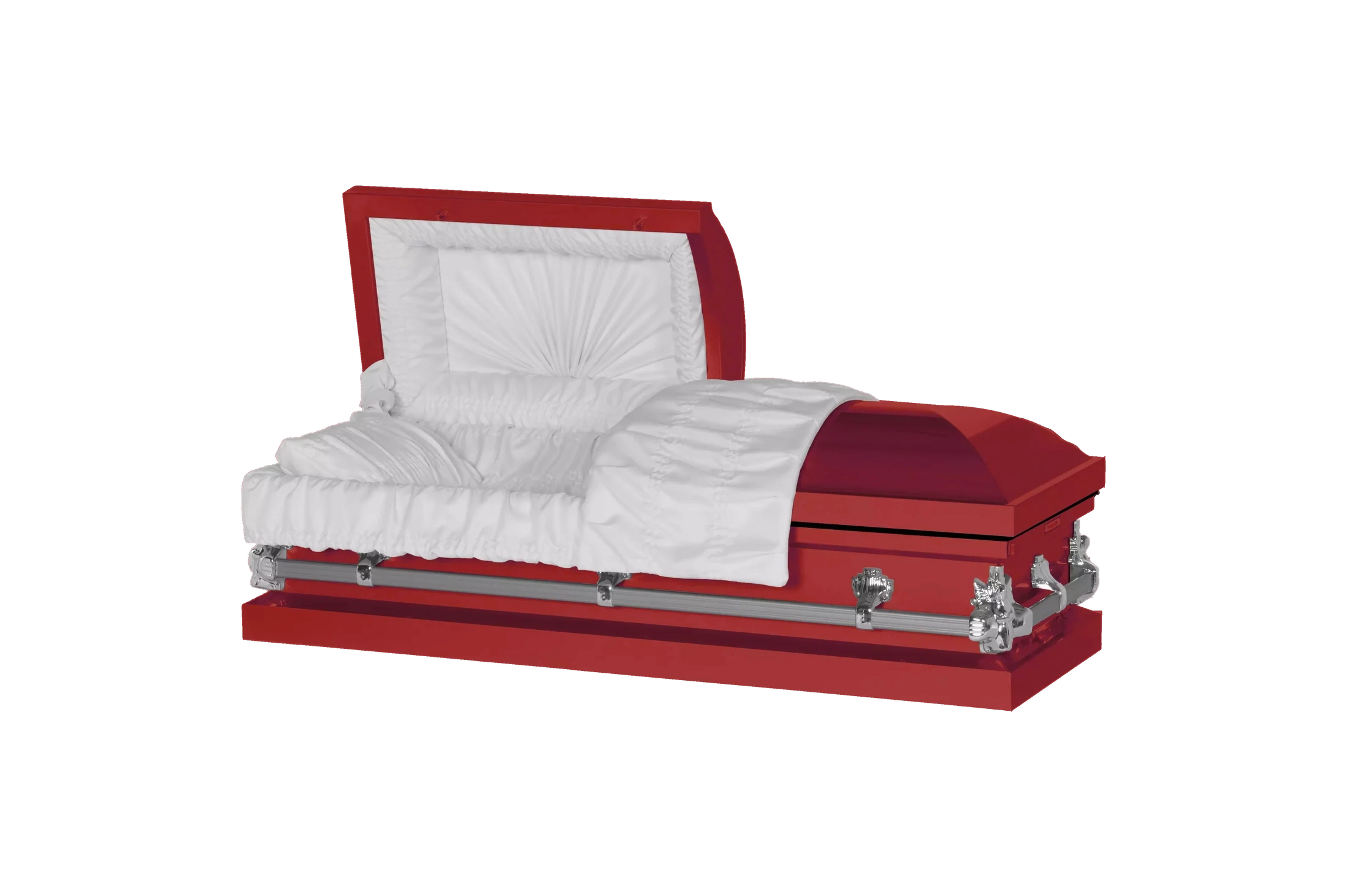 Red Pet Casket With White Interiors For Your Pet - Cat and Dog Caskets ...