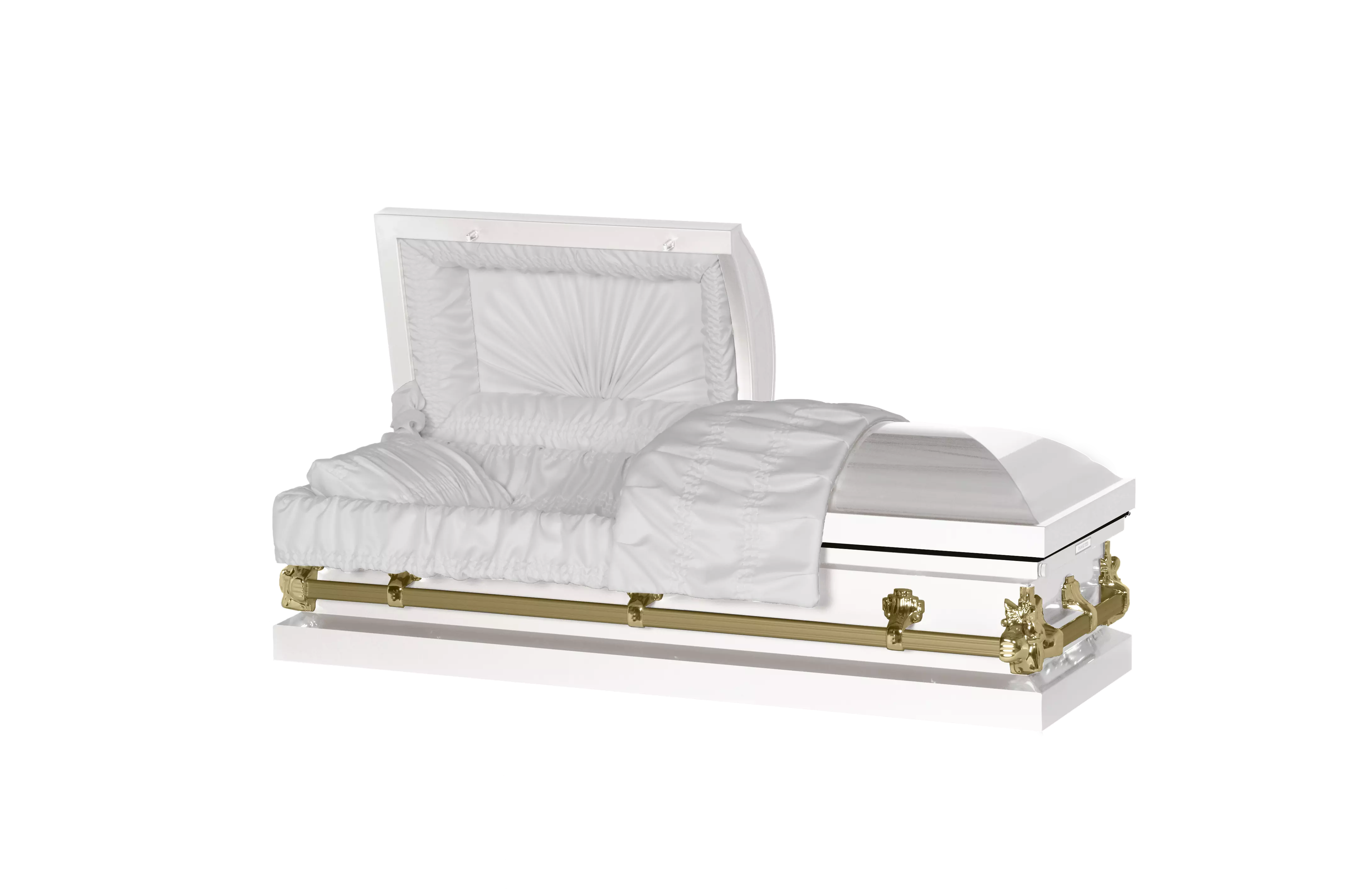White and Gold Pet Casket For Your Pet - Caskets for Dogs and Cats ...